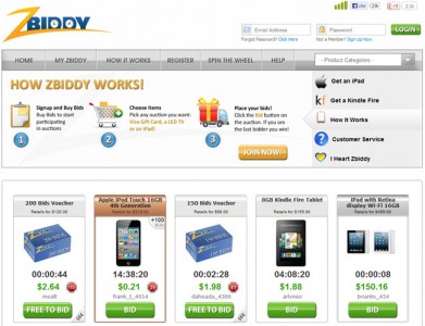 Zbiddy Bidding Guide - Best Penny Auction Sites
